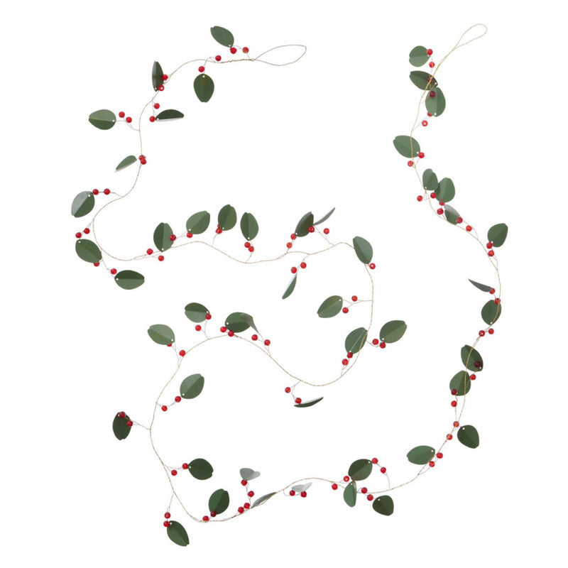 Kerstslinger in groen en rood van messing en glas | Kleuroptafel ...